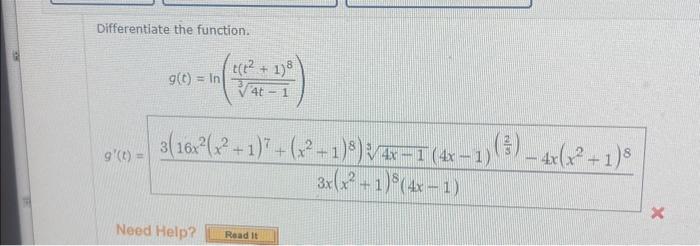 Solved Differentiate the function. | Chegg.com