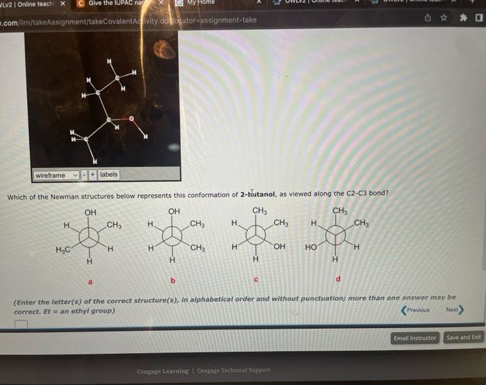 Solved Which of the Newman structures below represents this | Chegg.com