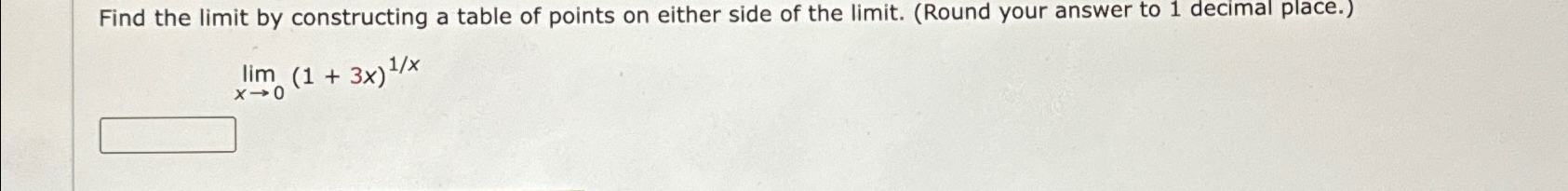 Solved Find the limit by constructing a table of points on | Chegg.com