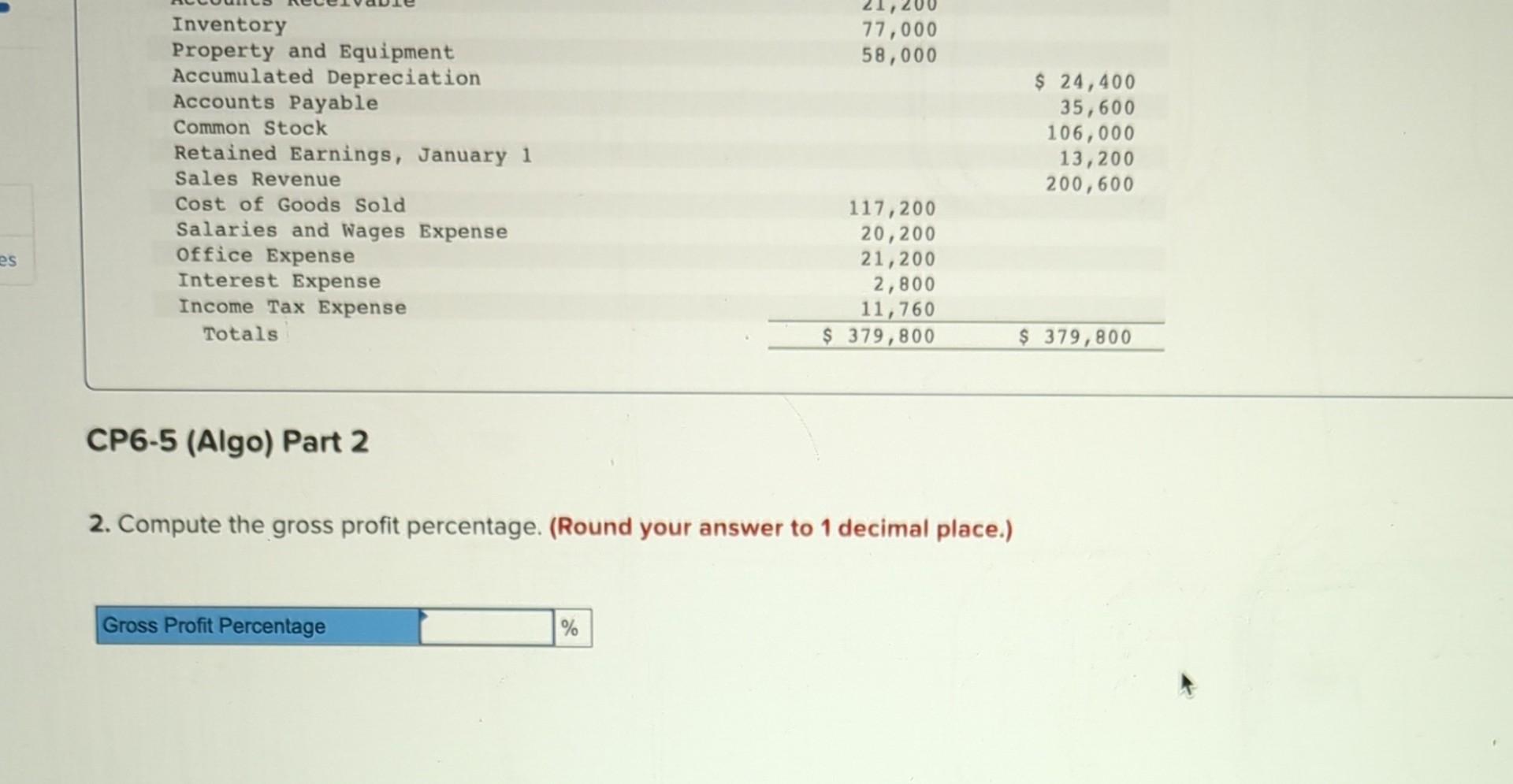 Solved Required information CP6-5 (Algo) Preparing a | Chegg.com
