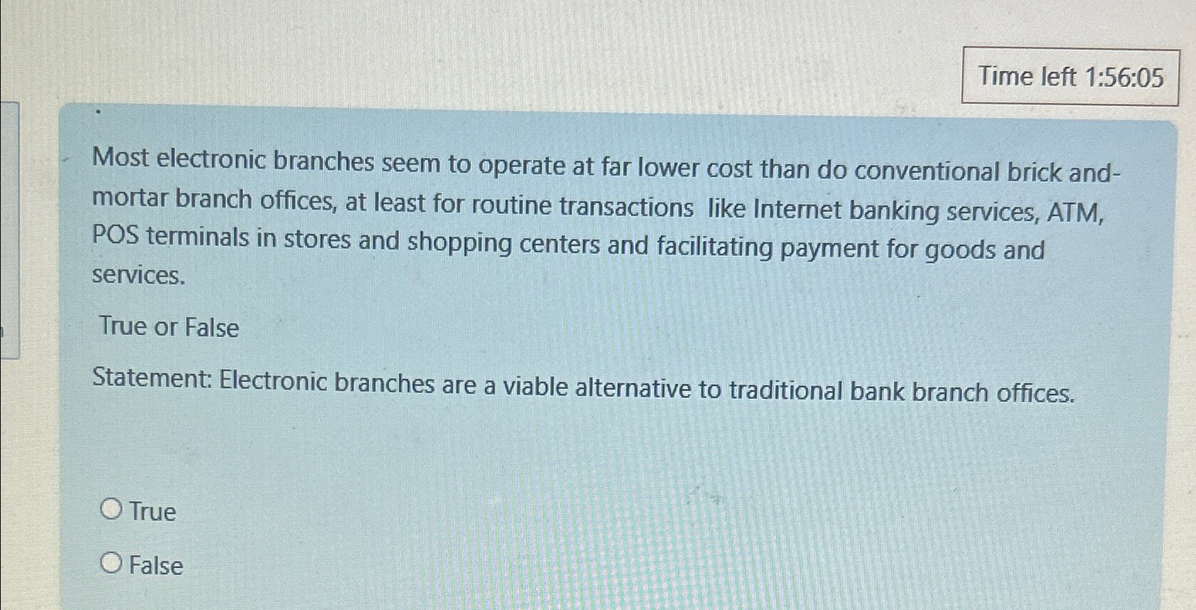 Solved Time left 1:56:05Most electronic branches seem to | Chegg.com