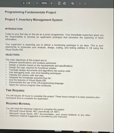 Solved 218100%Programming Fundamentals ProjectProject 1: | Chegg.com