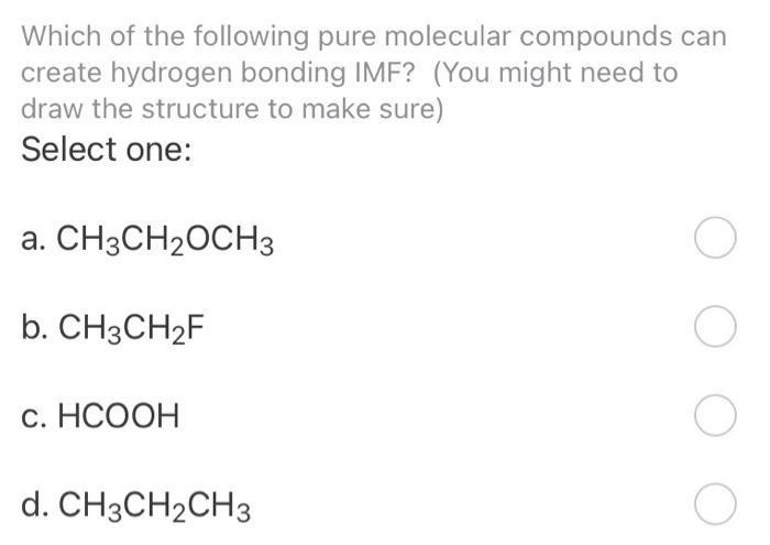 Solved Which of the following pure molecular compounds can | Chegg.com