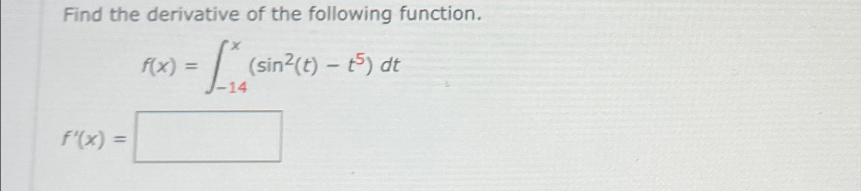 Solved Find the derivative of the following | Chegg.com
