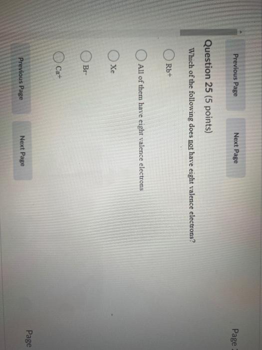 Solved Previous Page Next Page Page Question 25 (5 points) | Chegg.com