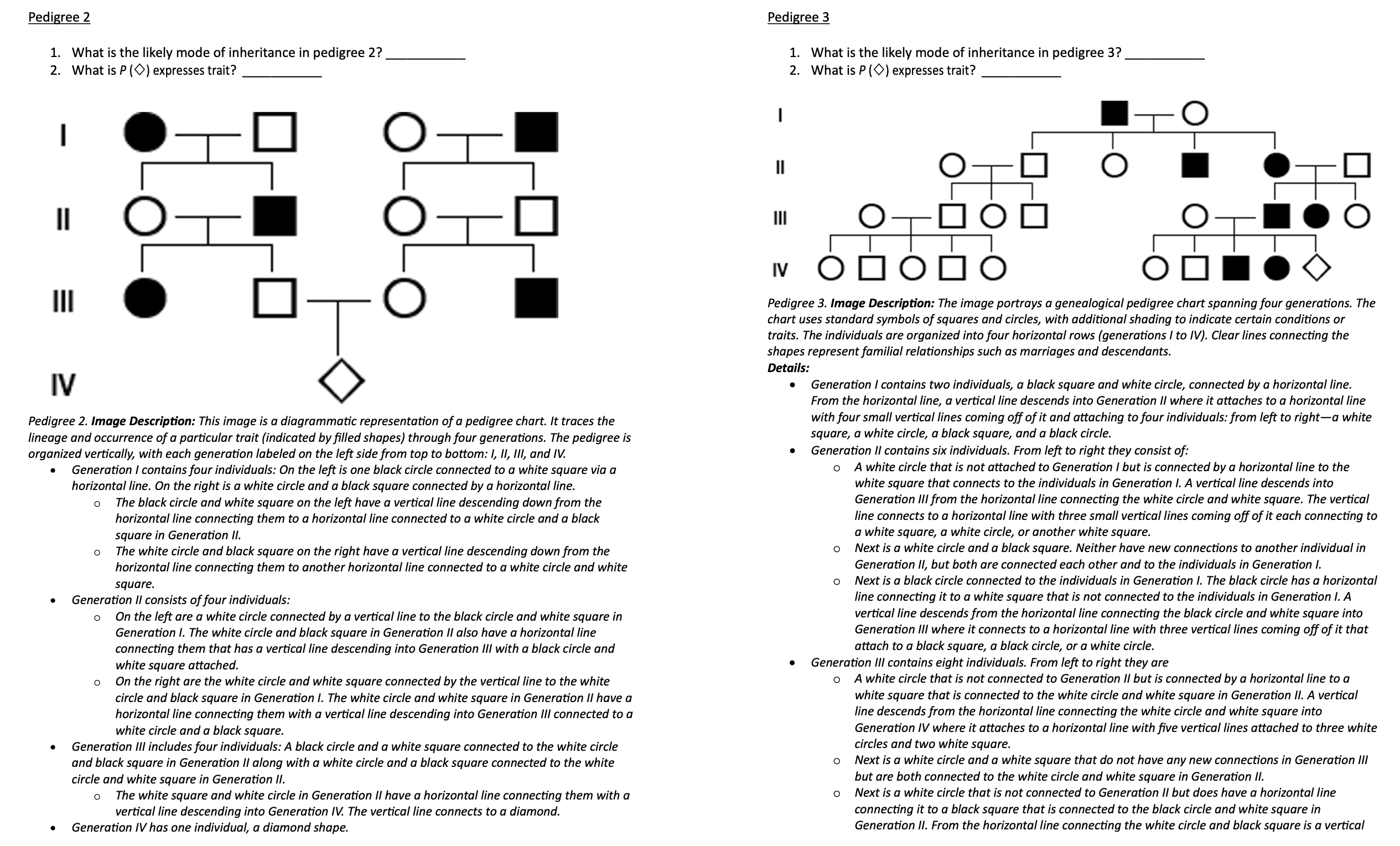 Solved Pedigree 2 ﻿Questions:1) ﻿Mode of inheritance: | Chegg.com