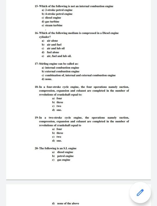 Solved 15- Which of the following is not an internal | Chegg.com