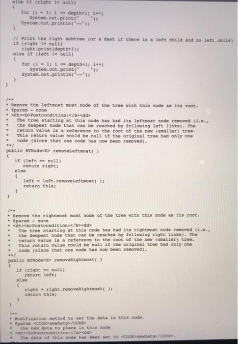 Solved Using the given code examples BTNodej.java and | Chegg.com