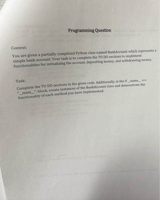 Solved Context You Are Given A Partially Completed Python