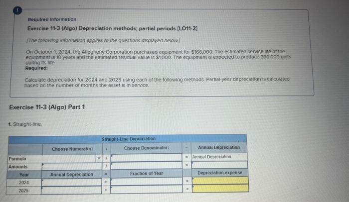 Solved Required informetion Exercise 11-3 (Algo) | Chegg.com