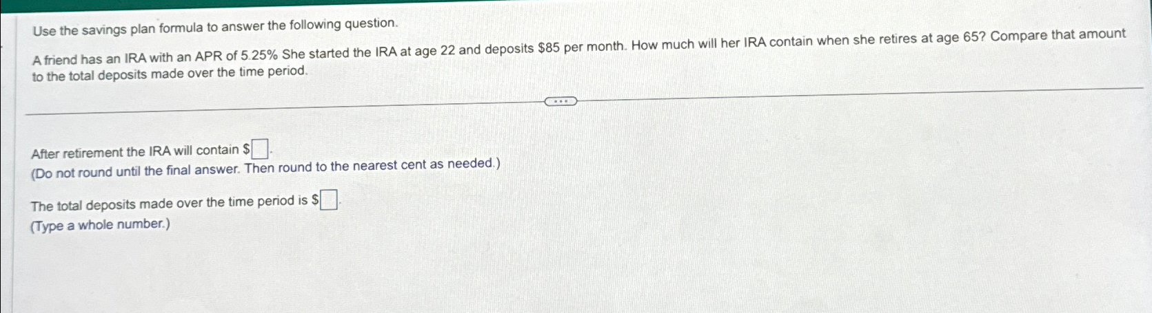 Solved Use the savings plan formula to answer the following | Chegg.com