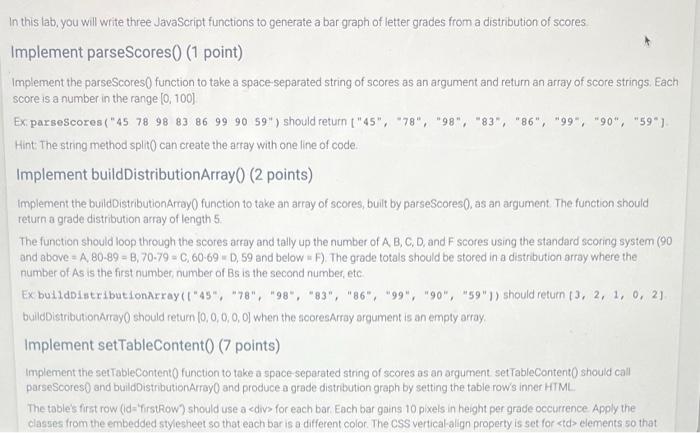 Solved In this lab, you will write three JavaScript | Chegg.com