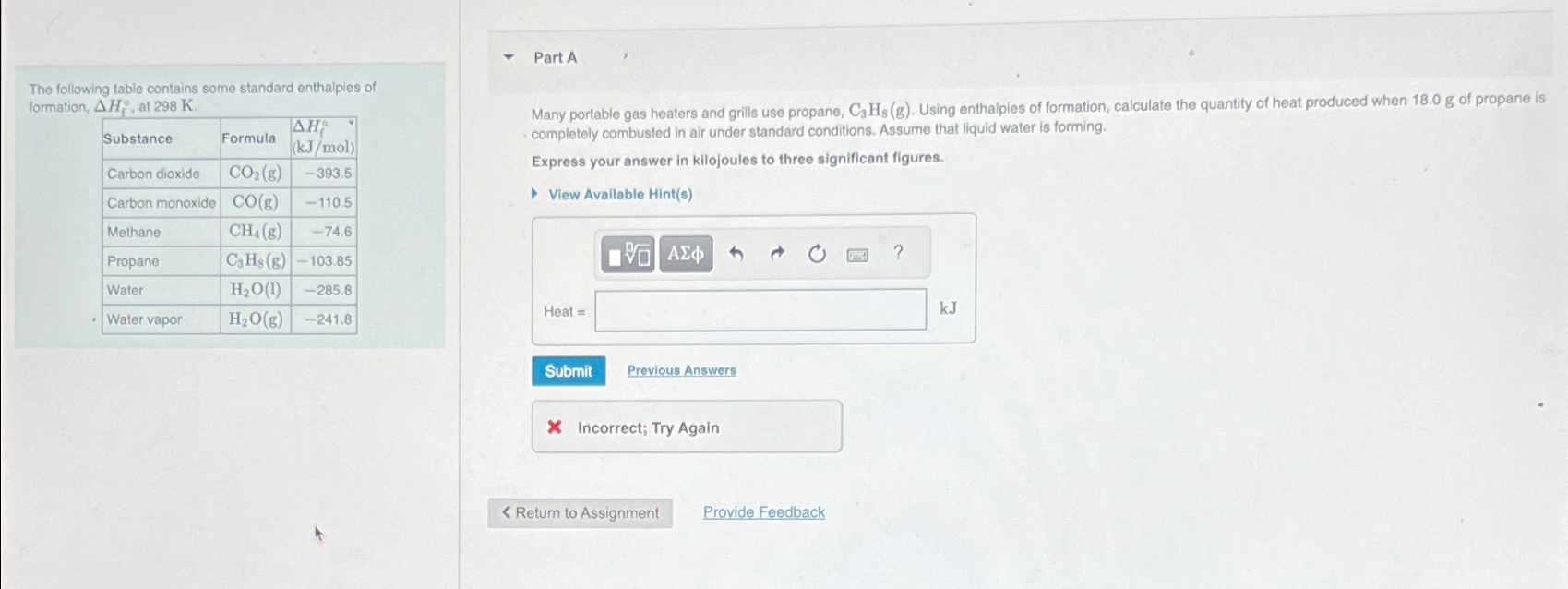 Solved The following table contains some standard enthalpies | Chegg.com