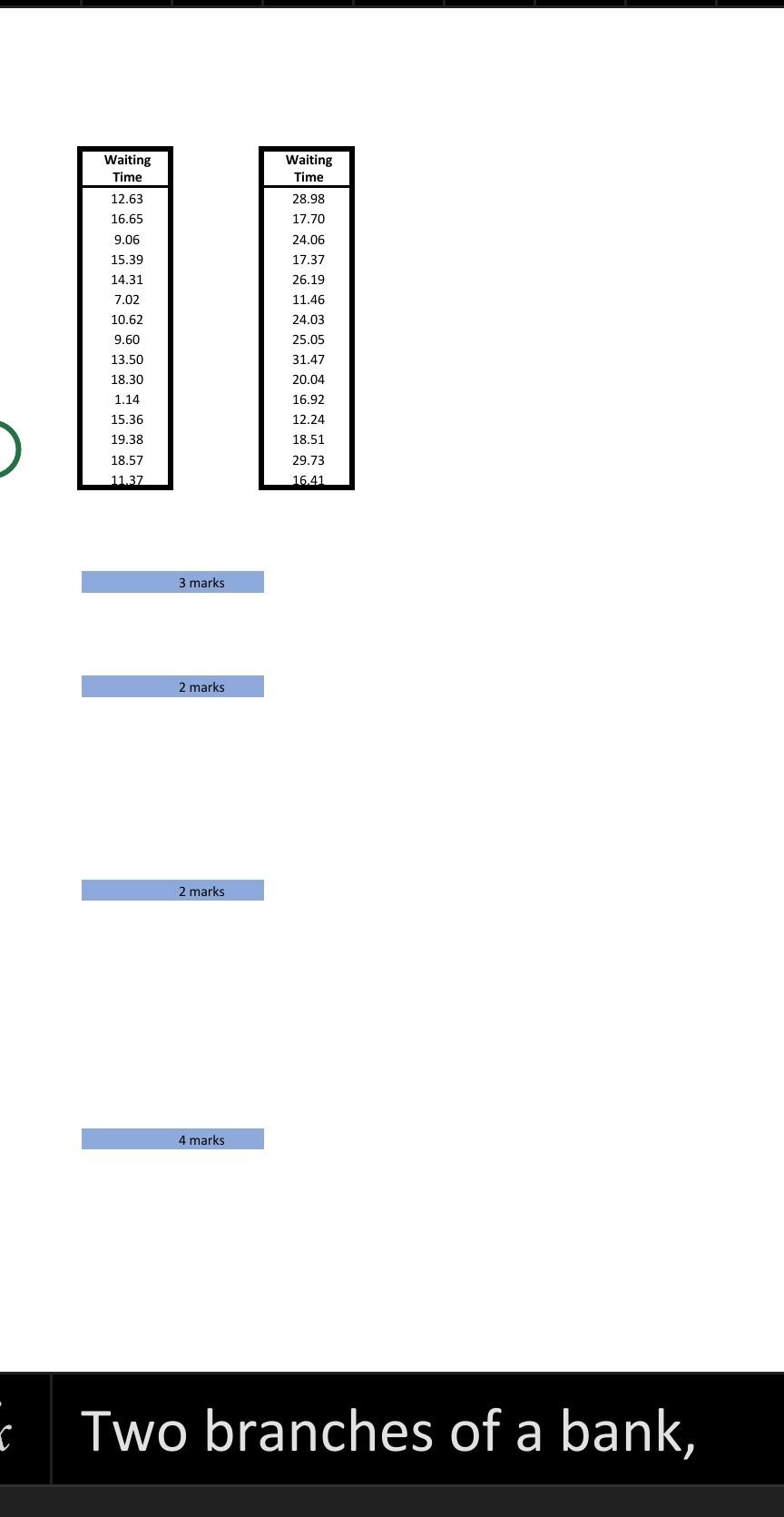 Solved o branches of a bank, one is located in an industrial | Chegg.com