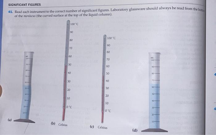 Solved SIGNIFICANT FIGURES 41. Read each instrument to the | Chegg.com