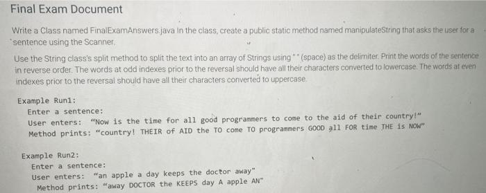 Solved Final Exam Document Write a Class named | Chegg.com