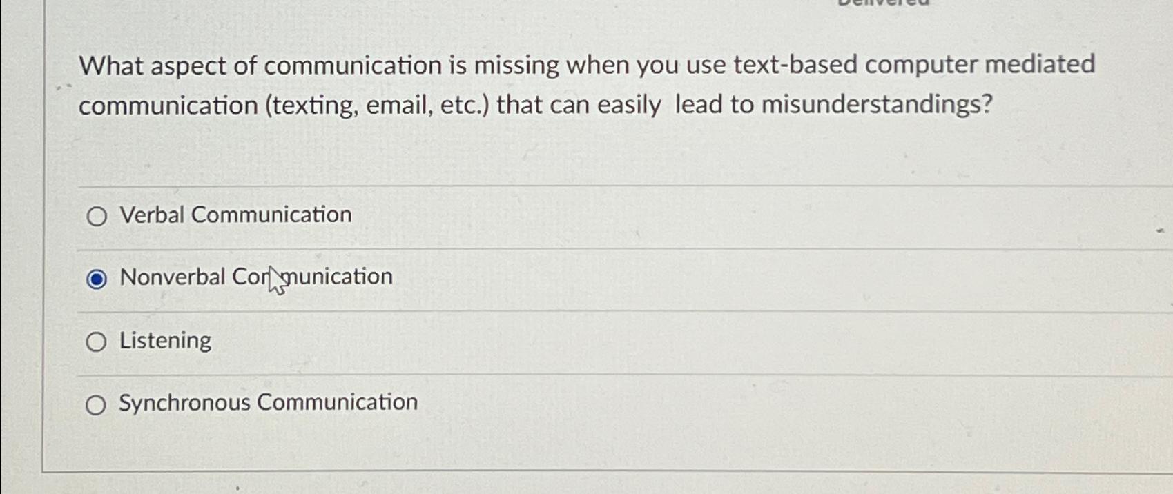 Solved What aspect of communication is missing when you use | Chegg.com