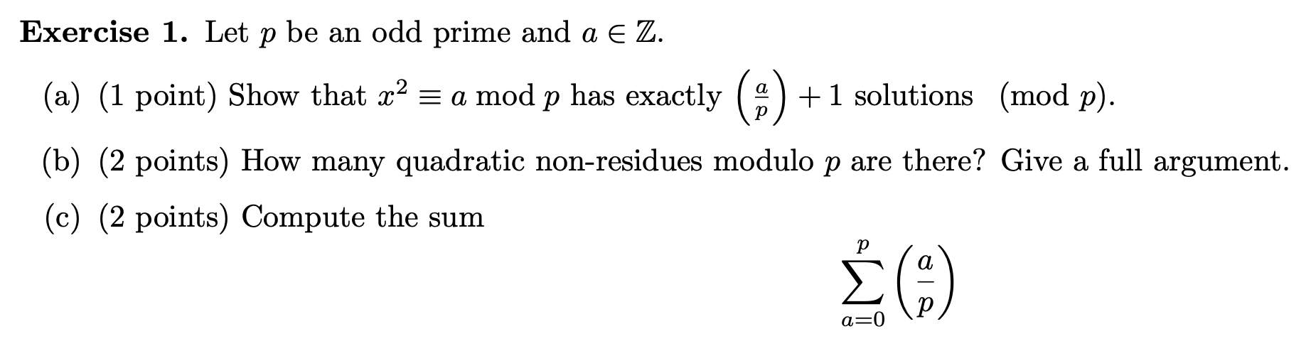 Solved Show detailed solutions please.Exercise 1. ﻿Let p ﻿be | Chegg.com