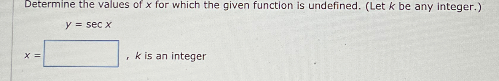 Solved Determine the values of x ﻿for which the given | Chegg.com