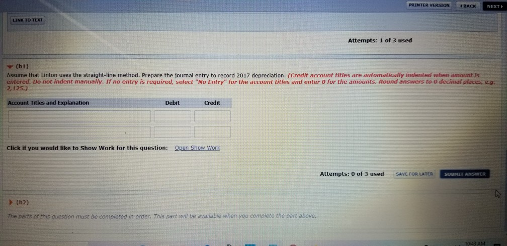 Solved PRINTER VERSION BACK NEXT Exercise 10-7 (Part Level | Chegg.com