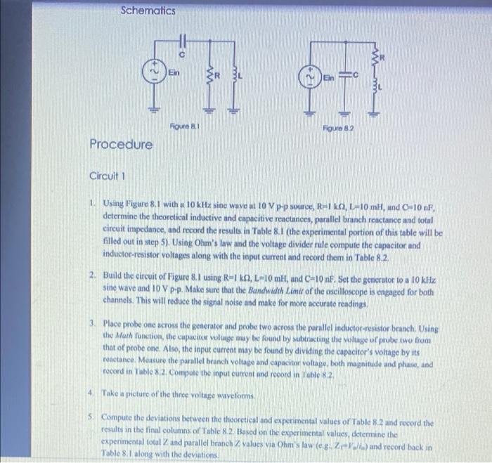 Solved This exercise examines the voltage and current | Chegg.com