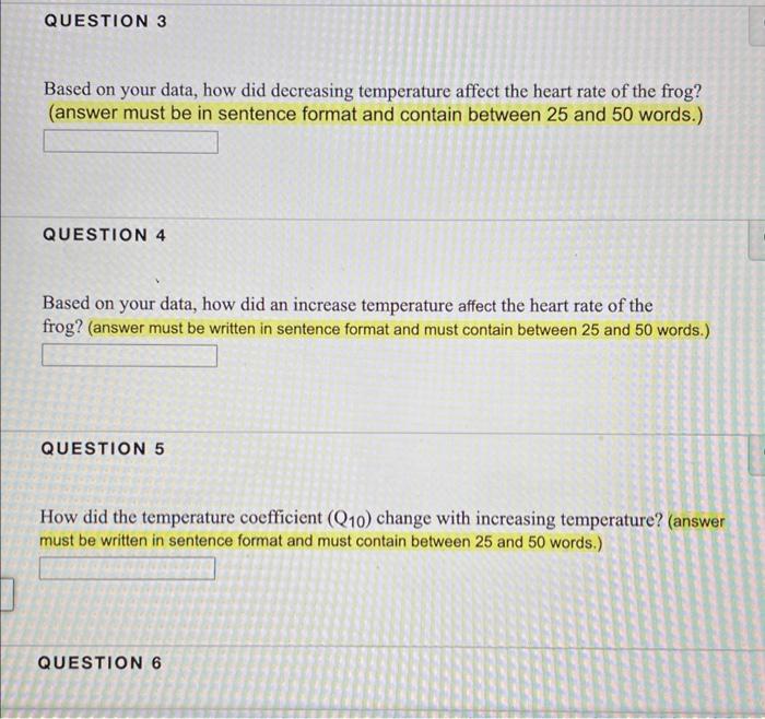 Solved Based on your data, how did decreasing temperature | Chegg.com