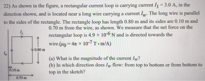 Solved 22) As shown in the figure, a rectangular current | Chegg.com