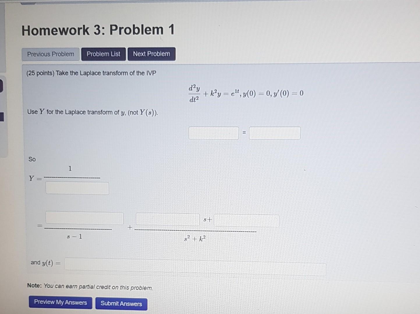 Solved Homework 3 Problem 1 Previous Problem Problem List 0456