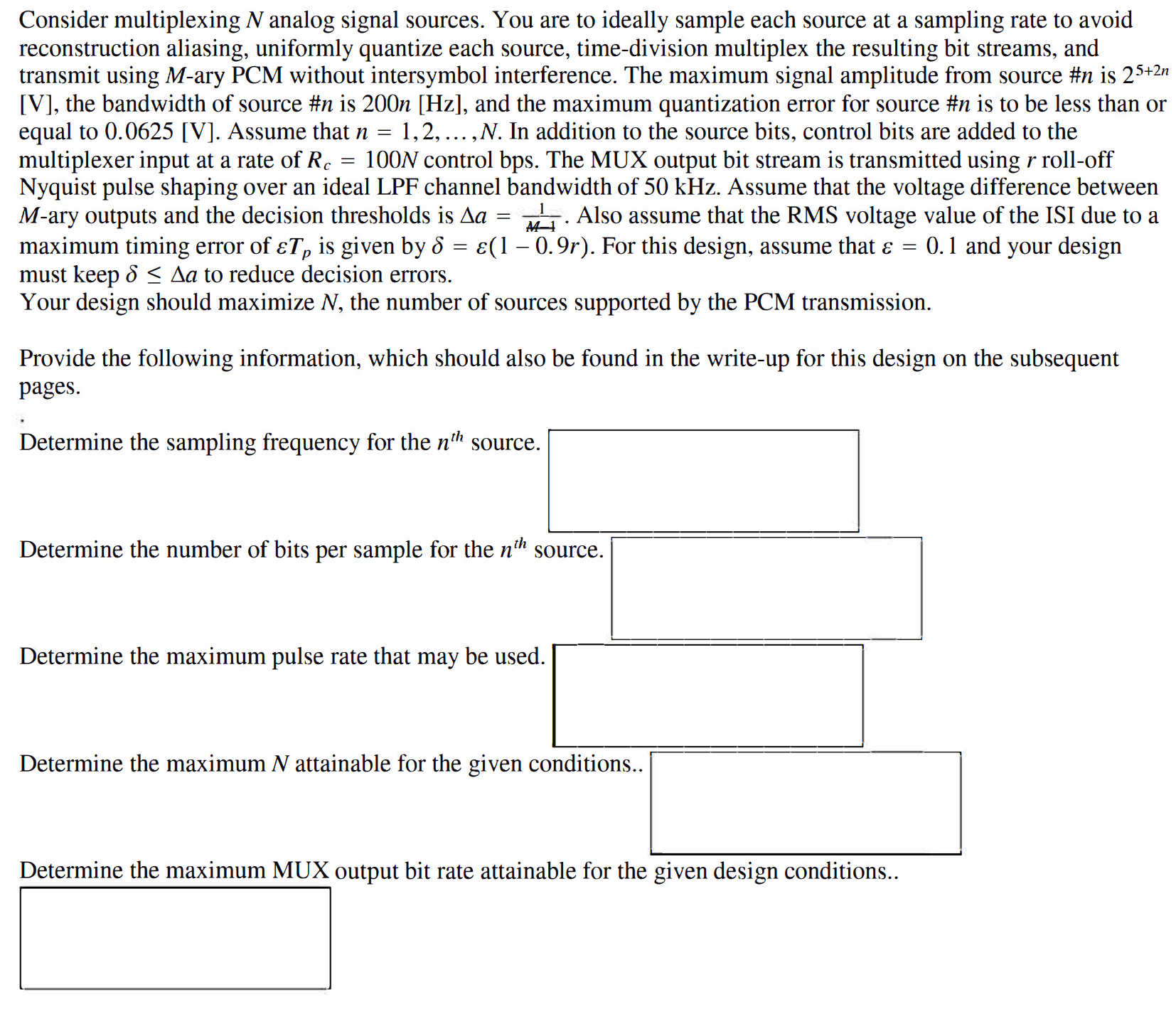 Solved Consider multiplexing N ﻿analog signal sources. You | Chegg.com
