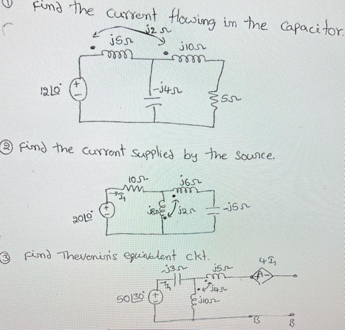 Solved Find the current flowina in the capacitor (2) Find | Chegg.com
