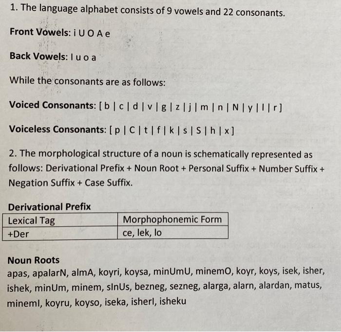 Solved 1. The language alphabet consists of 9 vowels and 22 | Chegg.com