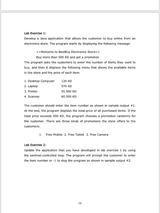 Solved Lab Exercise 1: Develop a Java application that | Chegg.com