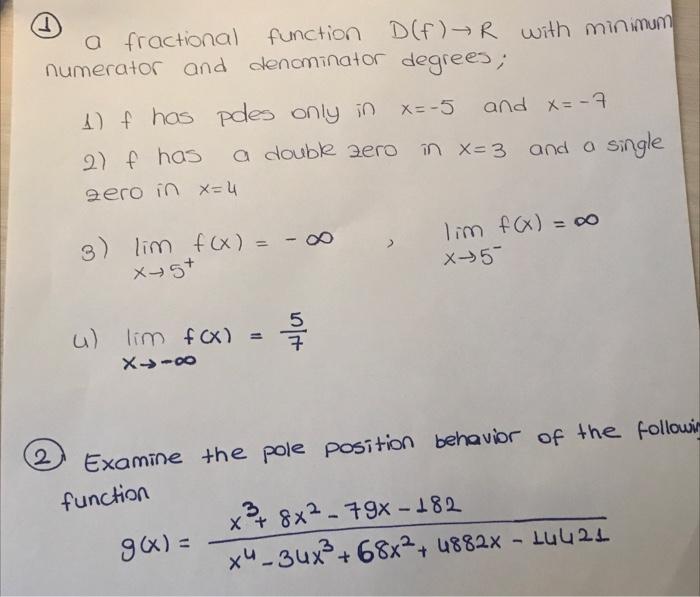 Solved (1) a fractional function D(f)→R with minimum | Chegg.com