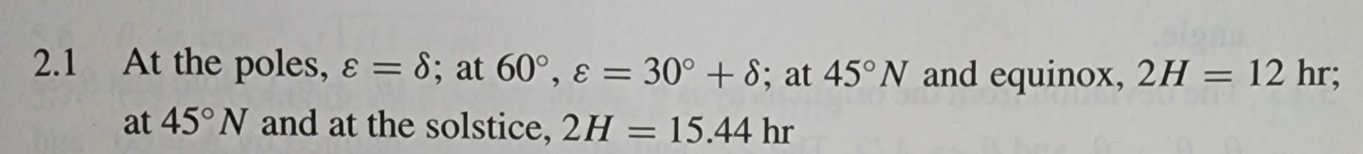 Solved 2.1 Compute the solar elevation angle at solar noon | Chegg.com