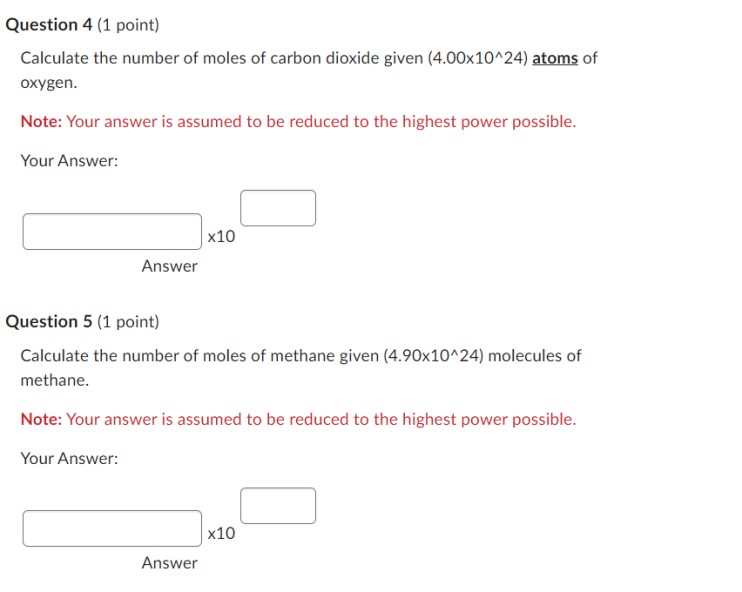 Solved Question 4 (1 ﻿point)Calculate the number of moles of | Chegg.com