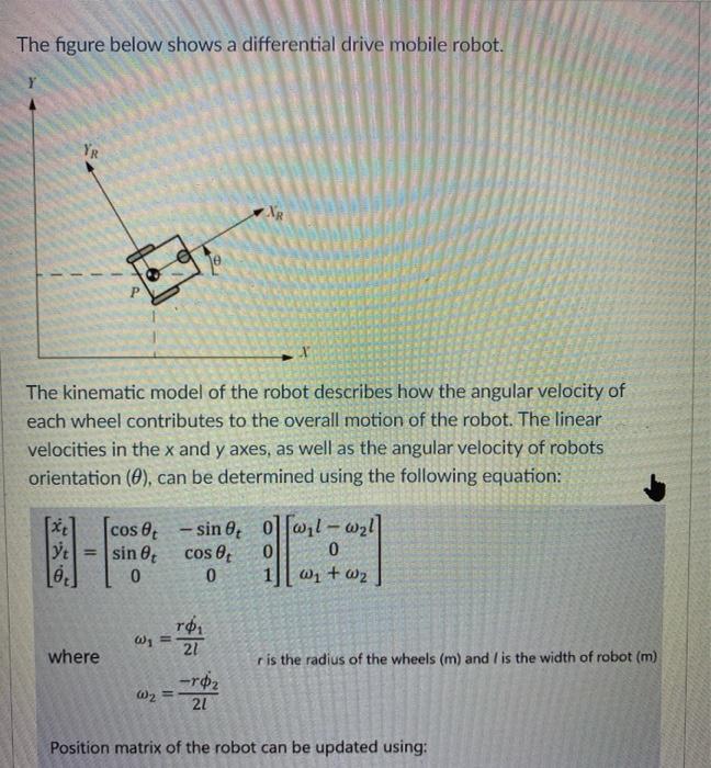 The figure below shows a differential drive mobile | Chegg.com