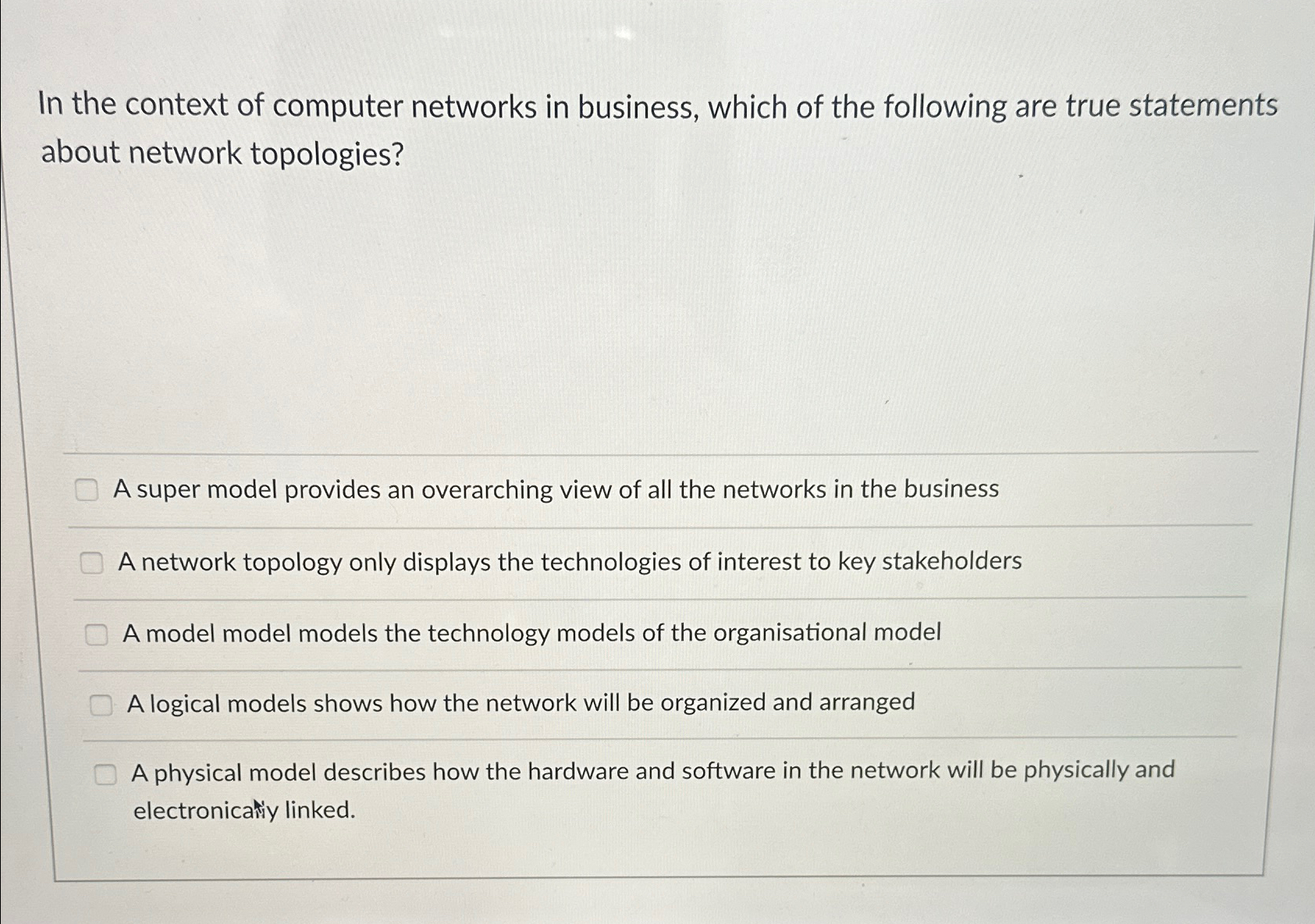 Solved In the context of computer networks in business, | Chegg.com