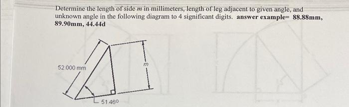 Solved Determine the length of side m in millimeters, length | Chegg.com