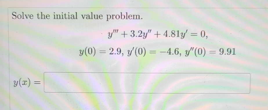 Solve the initial value | Chegg.com