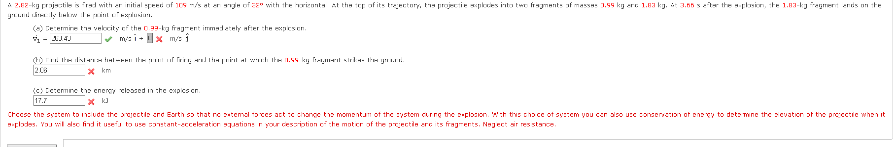Solved ground directly below the point of explosion.(a) | Chegg.com