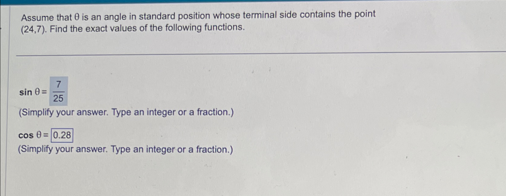 Solved Assume that θ ﻿is an angle in standard position whose | Chegg.com