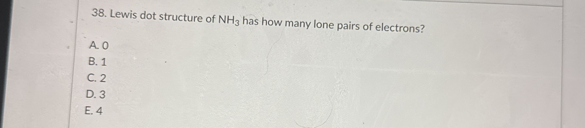 Solved Lewis dot structure of NH3 ﻿has how many lone pairs | Chegg.com