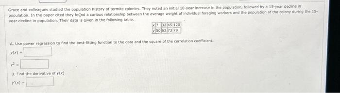 Solved Grace and colleagues studied the population history | Chegg.com