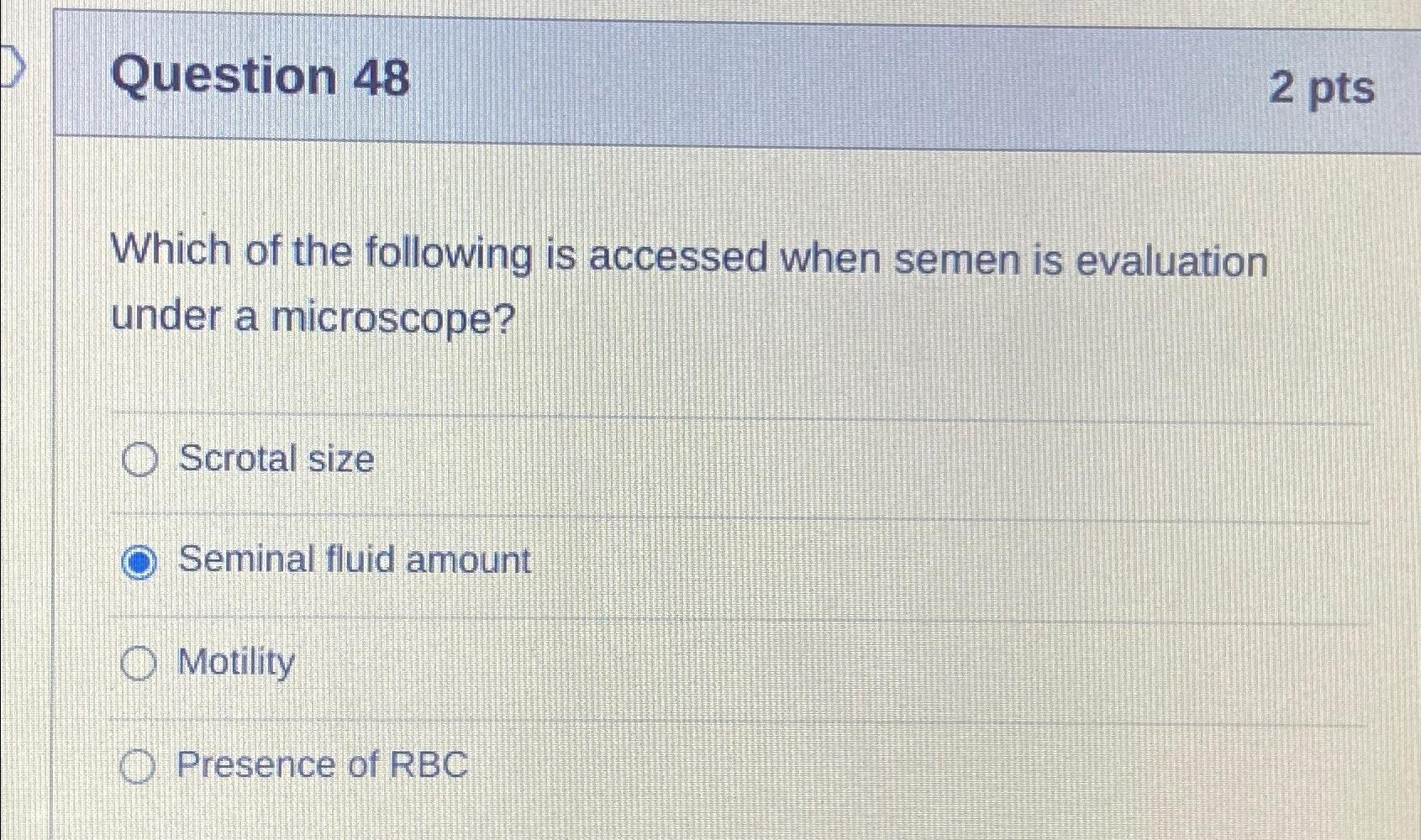 Solved Question 482 ﻿ptsWhich of the following is accessed | Chegg.com