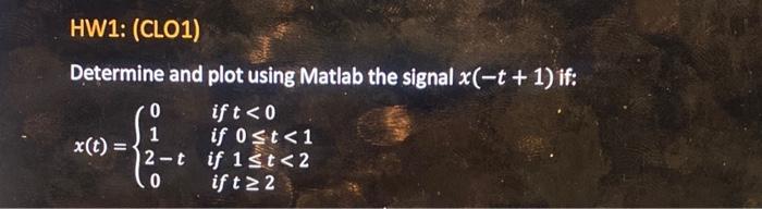 Solved Determine and plot using Matlab the signal x(−t+1) | Chegg.com