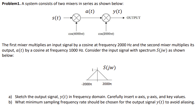 Solved Problem1. ﻿A system consists of two mixers in series | Chegg.com