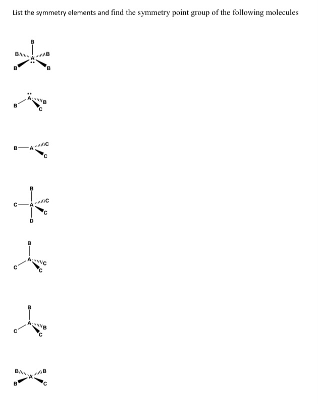 Solved List the symmetry elements and find the symmetry | Chegg.com