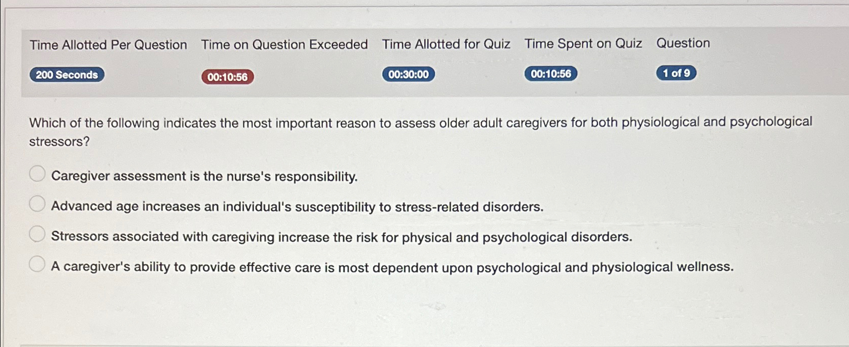 Time Allotted Per Question Time on Question Exceeded | Chegg.com