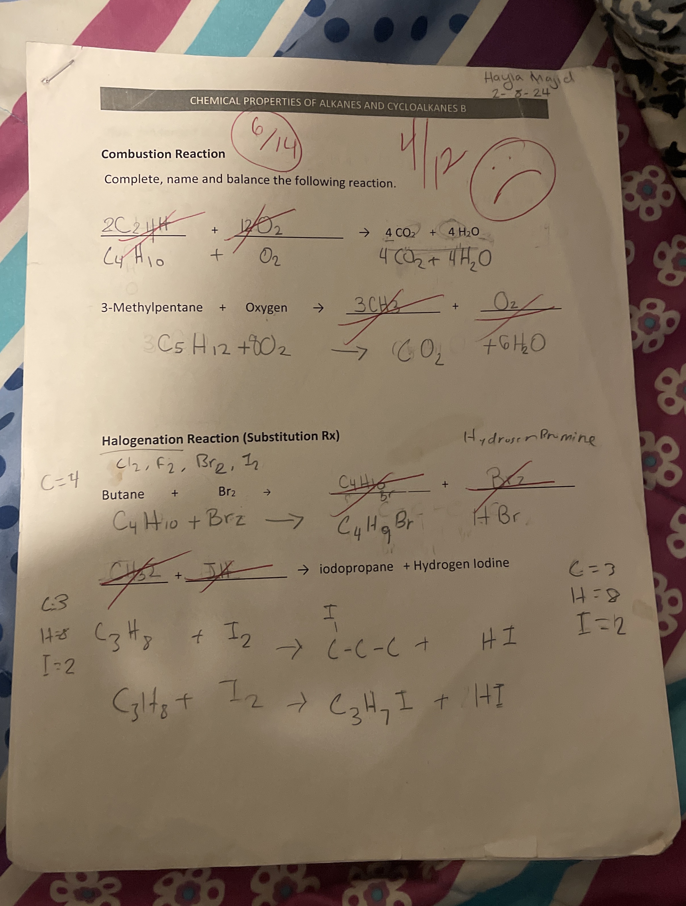 Solved CHEMICAL PROPERTIES OF ALKANES AND CYCLOALKANES | Chegg.com