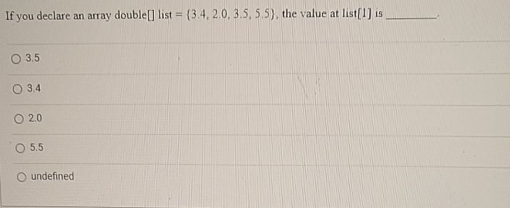 Solved If You Declare An Array Double list
